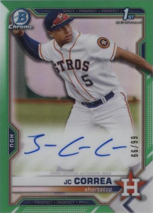2021 Bowman Chrome - Prospect Autographs JC Correa #CPA-JCO Green ...