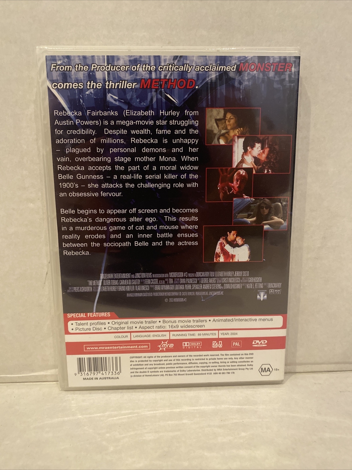 METHOD DVD NEW Region 4 (2004 Movie) Elizabeth Hurley/Jeremy Sisto ...
