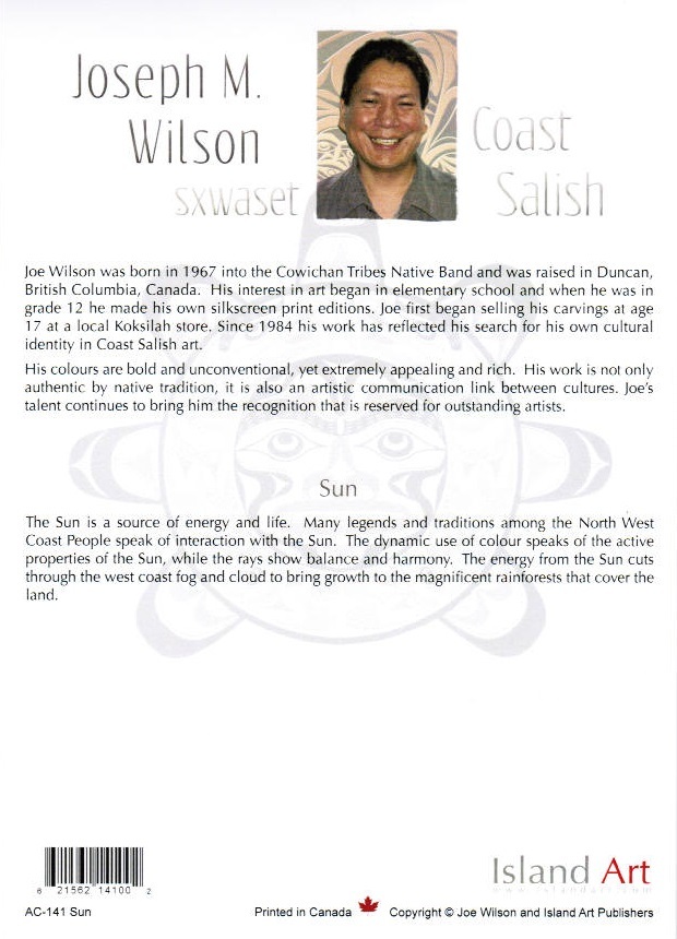 Sun Joe Wilson Art Card Coast Salish SXWASET Native | eBay
