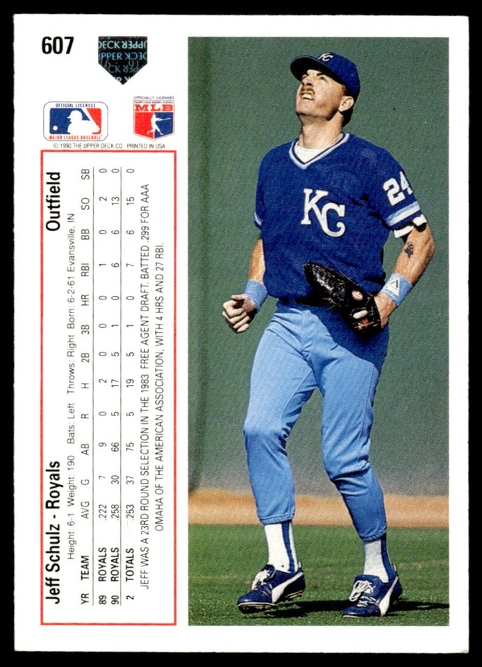 1991 Upper Deck #607 Jeff Schulz Rookie Kansas City Royals | eBay