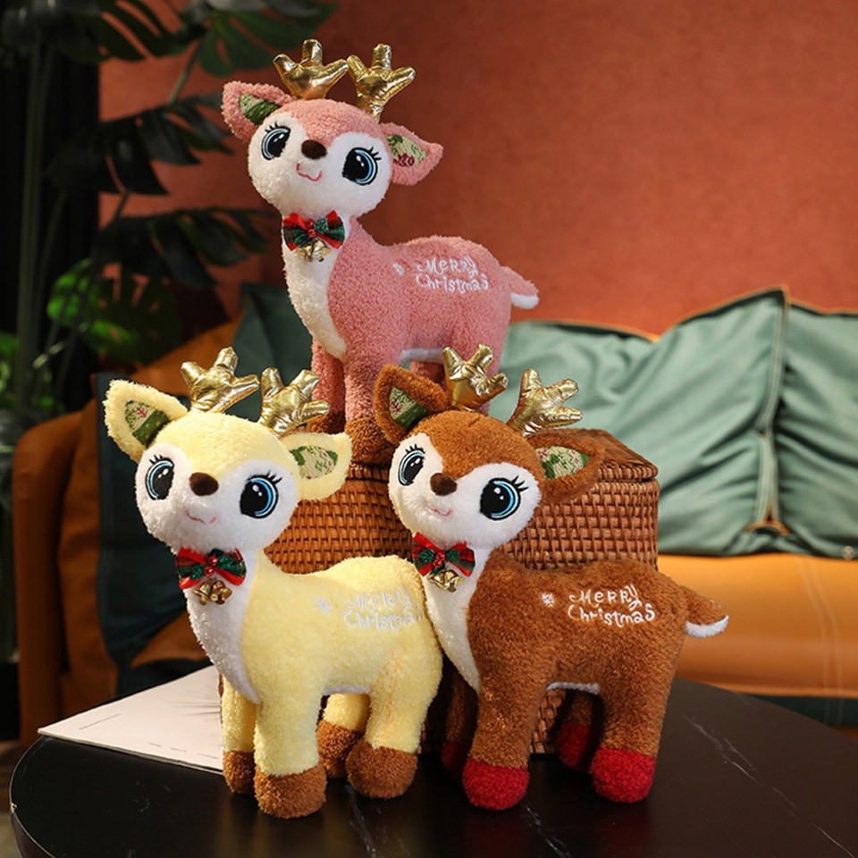 Reindeer Craft Holiday Party Figurine Stuffed Plush Toy Forest Animals ...