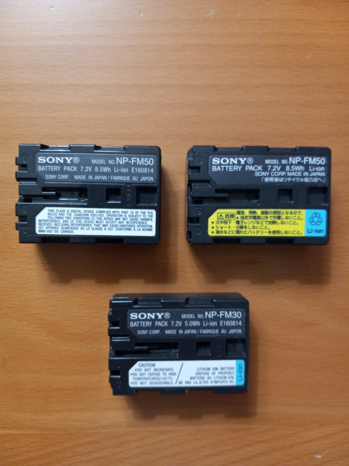 Genuine 3 Sony Battery Packs (two)NP-FM50, (one)NP-FM30 Total of 3 | eBay
