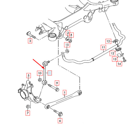 AUDI Q7 4L REAR ANTI ROLL SWAY BAR RIGHT SIDE TIE ROD 7L0505466D | eBay