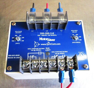 SymCom Motor Saver Series 350 350-200-2-8 Motor Protector Nice Used Cut ...
