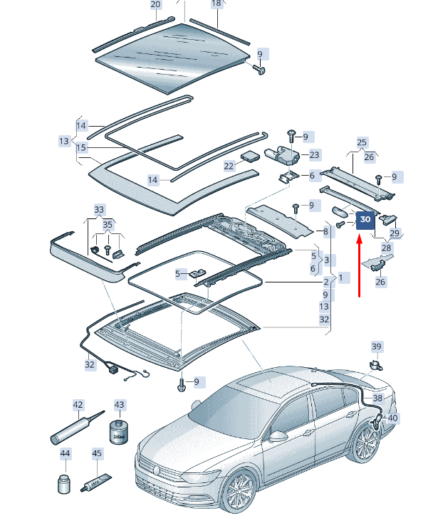 SKODA SUPERB MK3 Roof Sundry Parts Set 6R0898924 NEW GENUINE | eBay