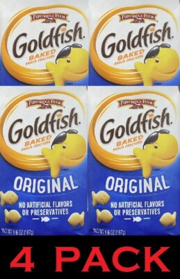 4x Pepperidge Farm Goldfish ORIGINAL Baked Snack Crackers 6.6 oz - 4 Ct ...