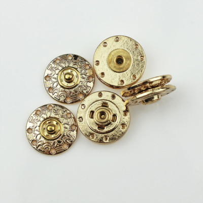 12Pcs Metal Gold Tone Snap Button Fasteners Press Stud Sewing Closure ...