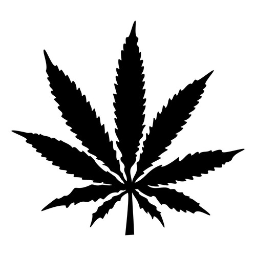 Cannabis Sheets 25cm Black Thc Grass Marijuana Sticker Tattoo Film ...