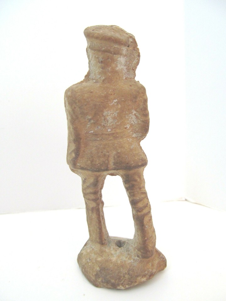 Clay Plaster Soldier Figure 4" Standing Holding Rifle WW1 ? Antique Vtg ...