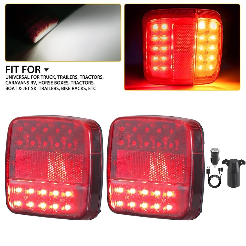 Magnetic Wireless Tail Lights for Trailer Wireless Trailer Lamp Red ...