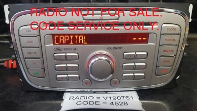 FORD V DECODE SERVICE SONY DAB 6 DISC 6000 CD RADIO STEREO,MONDEO ...