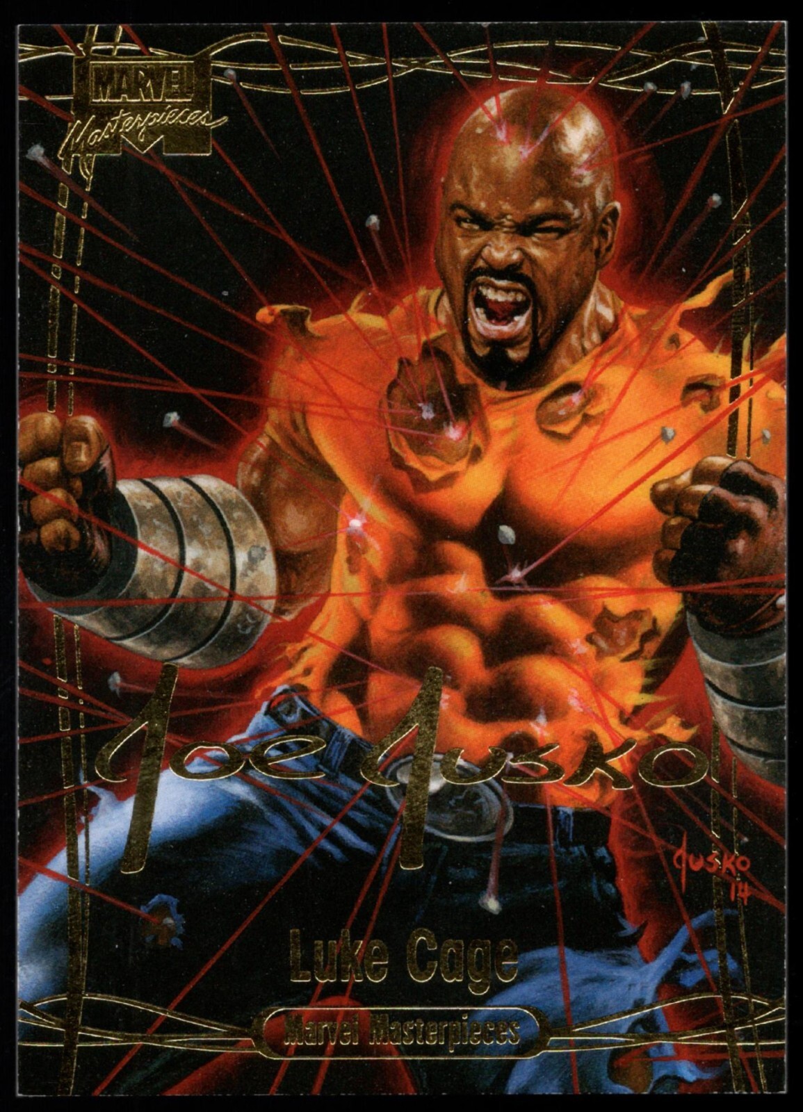 2015 Marvel Masterpieces "JOE JUSKO GOLD FOIL SIGNATURE" Card #26 ...