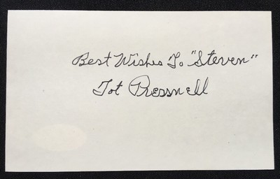 TOT PRESSNELL Signed 3x5 Index Card JSA Sticker Brooklyn Dodgers Auto ...