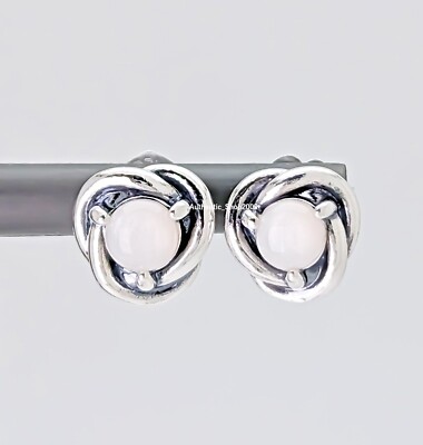New 100% PANDORA 925 April Birthstone Eternity Circle Stud Earrings ...