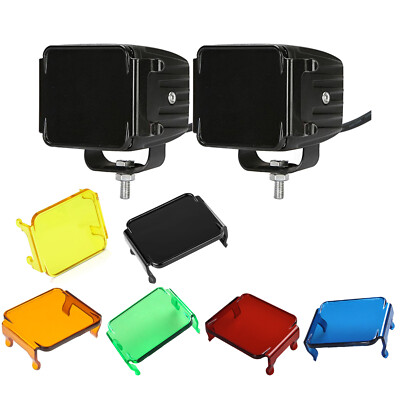 2x Led Work Light Lens Covers For 3 inch 4inch Spot/Flood Cube Pods ...