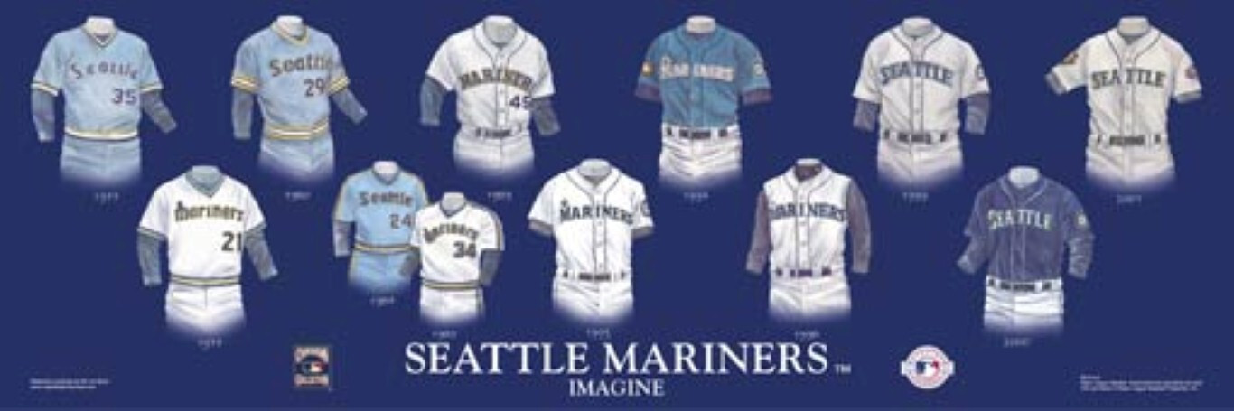Framed Evolution History Seattle Mariners Uniforms Print | eBay