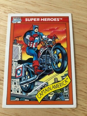 CAPTAIN AMERICA MOTORCYCLE Super Heroes Card #31 (1990) Impel Marvel ...