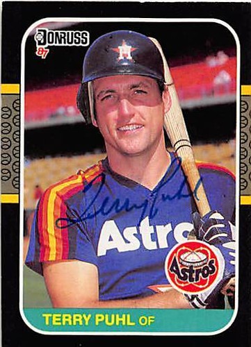 Terry Puhl autographed Baseball Card (Houston Astros) 1987 Donruss #431 ...