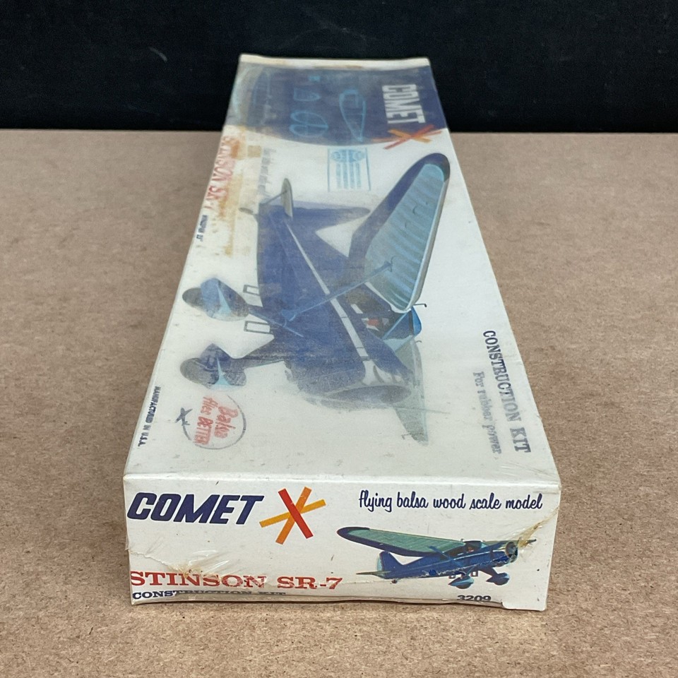 Vintage Comet Stinson SR-7 Kit No. 3209 Flying Balsa Wood Scale Model ...