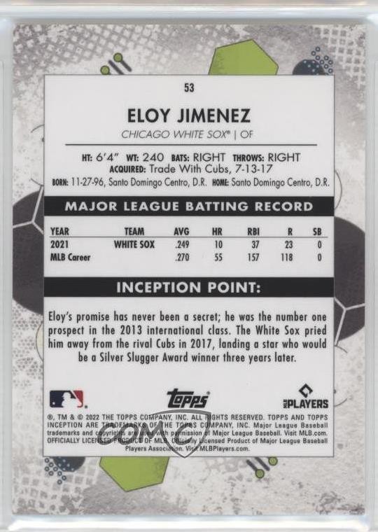 2022 Topps Inception Green Eloy Jimenez #53 11ur | eBay