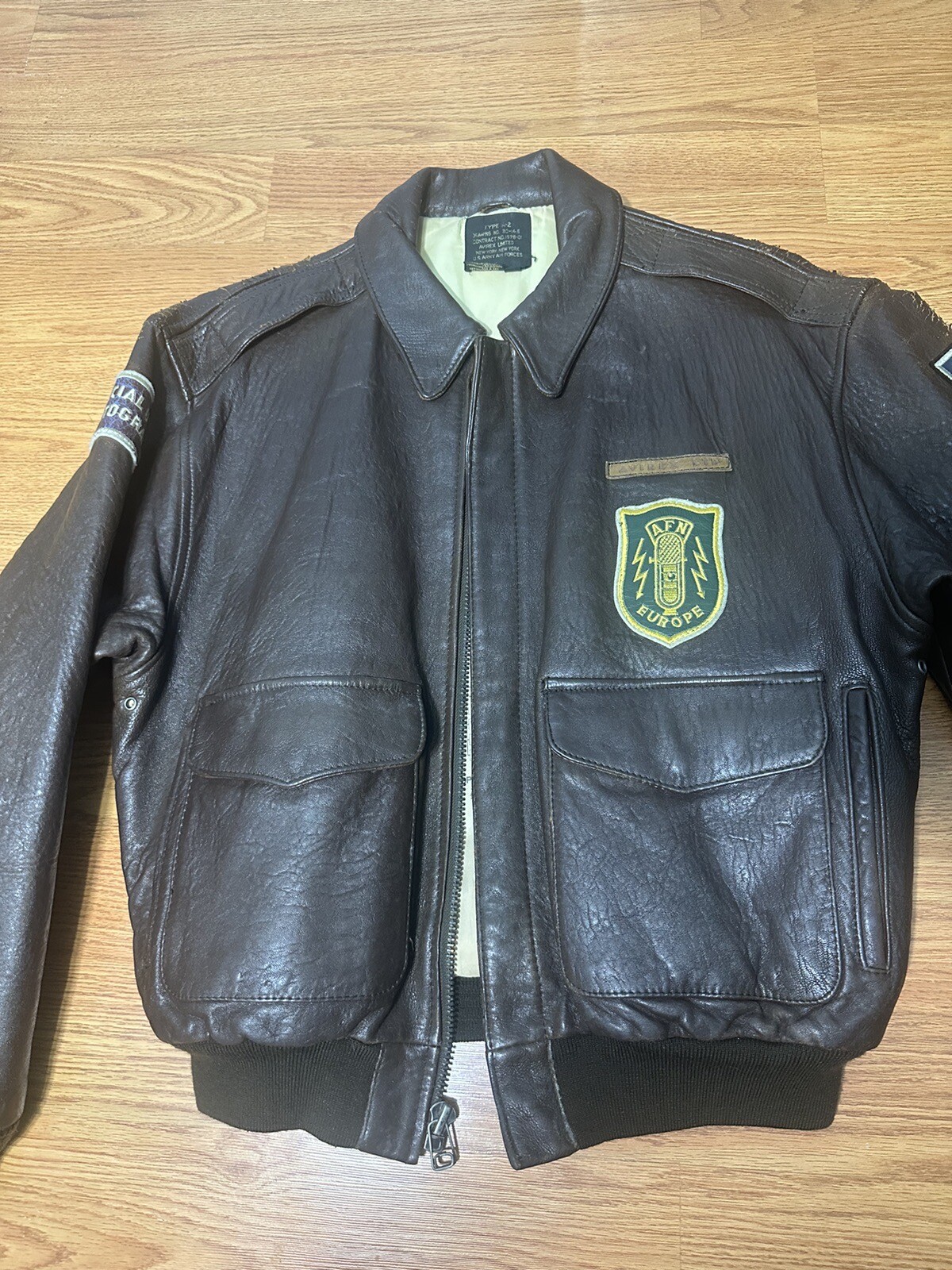 1987 A2 avirex leather jacket USA Europe War Photogra… - Gem