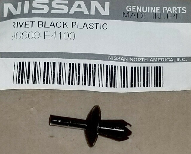 Genuine Nissan Rivet Plastic Black 90909E4100 / 90909-e4100 OEM for ...