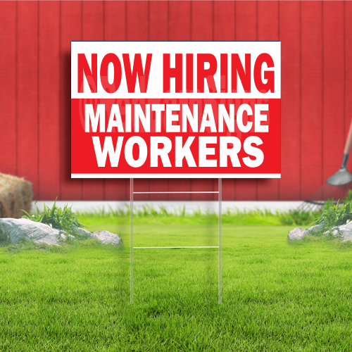 Now Hiring Maintenance Workers Indoor Outdoor Yard Sign | eBay