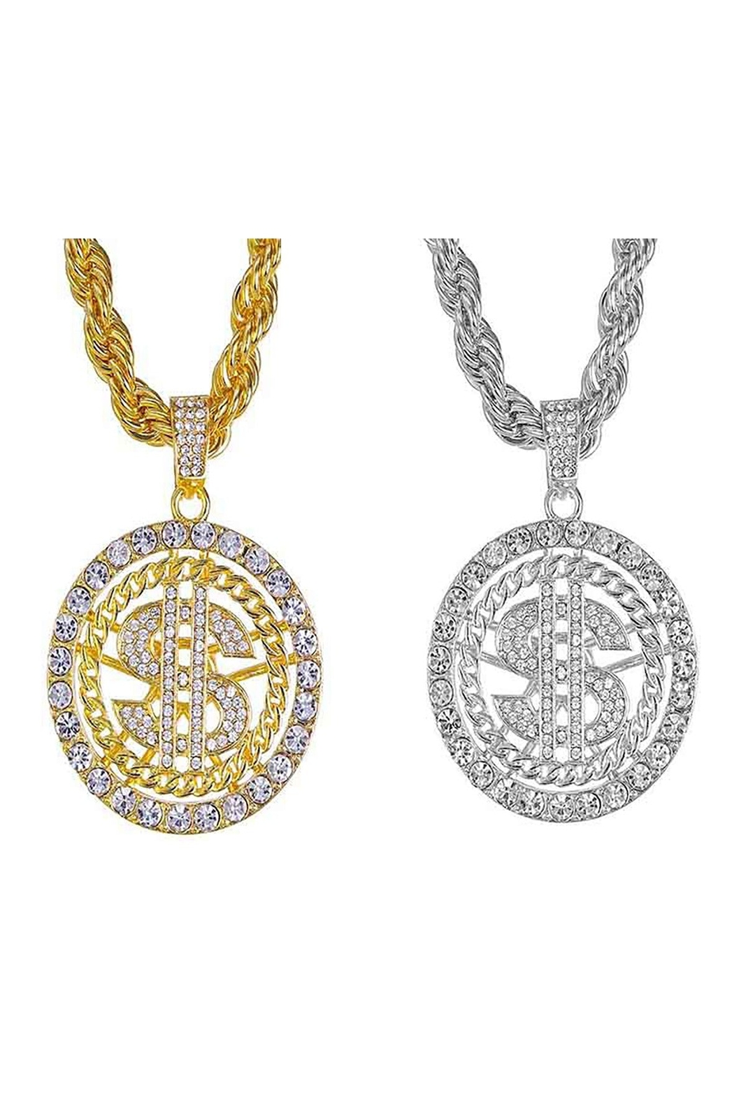 HIP HOP ICED OUT DOLLAR SIGN PENDANT ROPE CHAIN | eBay