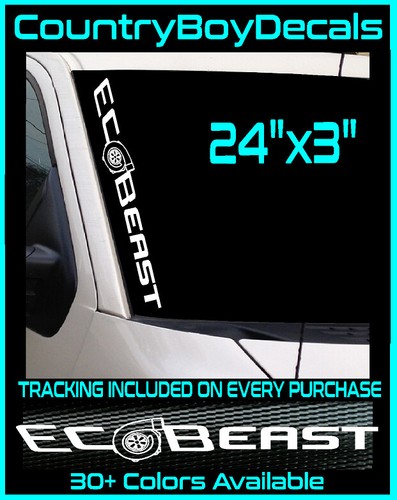 ECOBEAST Vertical 24" Vinyl Decal Sticker Eco Turbo Boost Truck Car GT ...