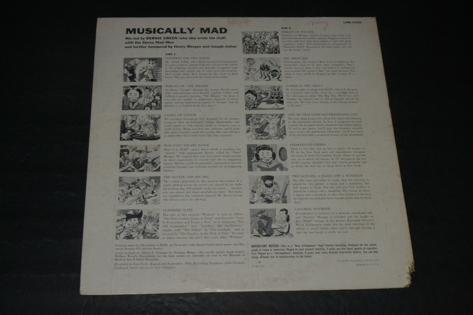Musically Mad~Bernie Green with the Stereo Mad-Men~Mad Magazine~FAST ...