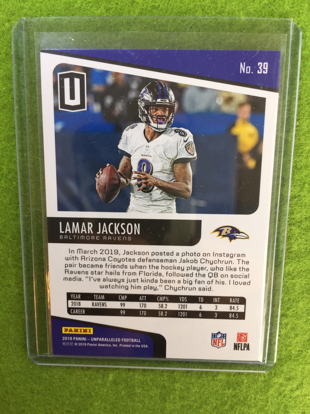LAMAR JACKSON PRIZM CARD JERSEY #8 BALTIMORE RAVENS REFRACTOR 2019 ...