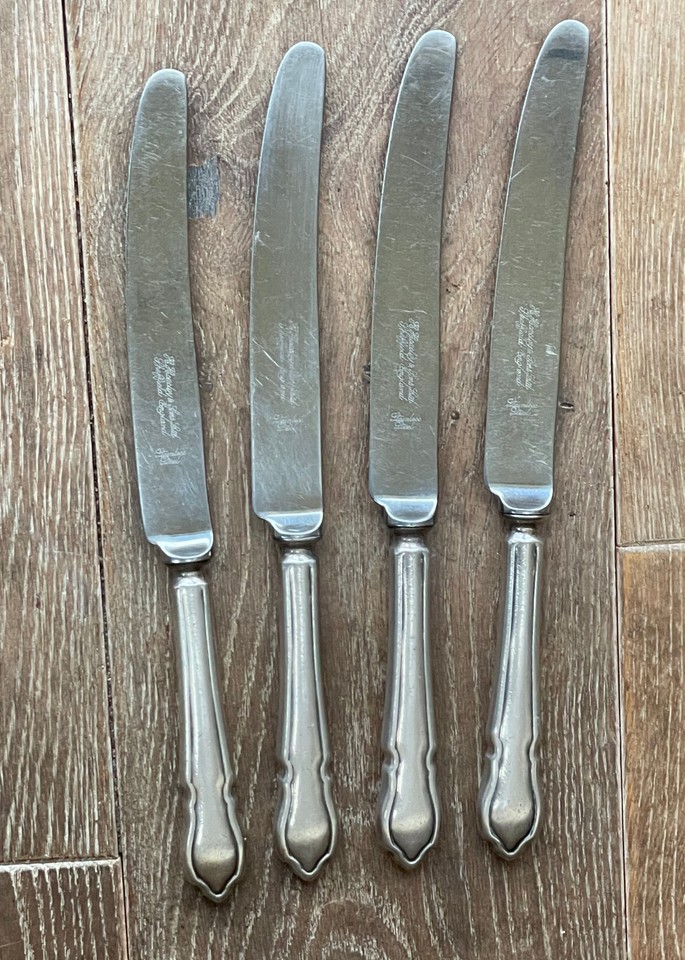 Vintage H Housley & Sons Sheffield Dubarry Table Knives X 4 EPNS Handles | eBay UK