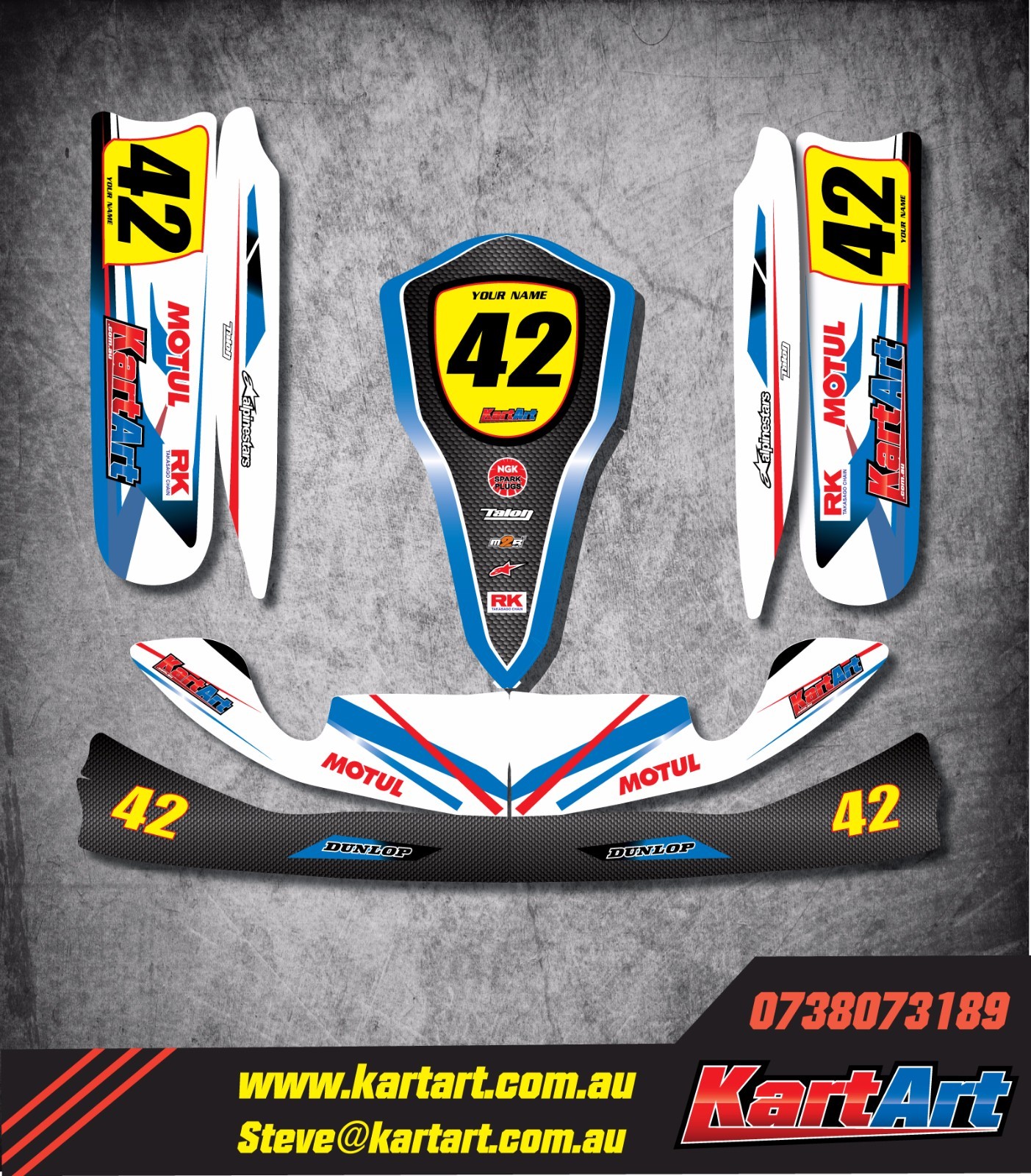 Tony Kart OTK M4 full custom KART ART sticker kit STORM STYLE ...