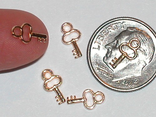 10pc Miniature dollhouse TINY little Gold plated Metal STAR charm flat ...