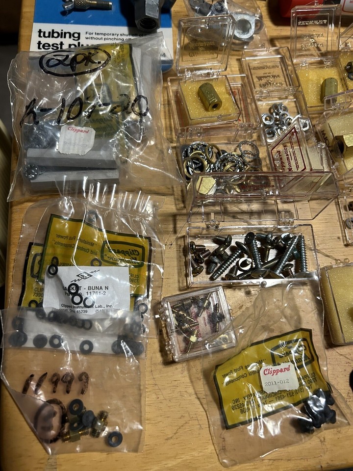 Mixed Lot, Clippard Minimatic Brass Fittings, Couplers , Braces ...