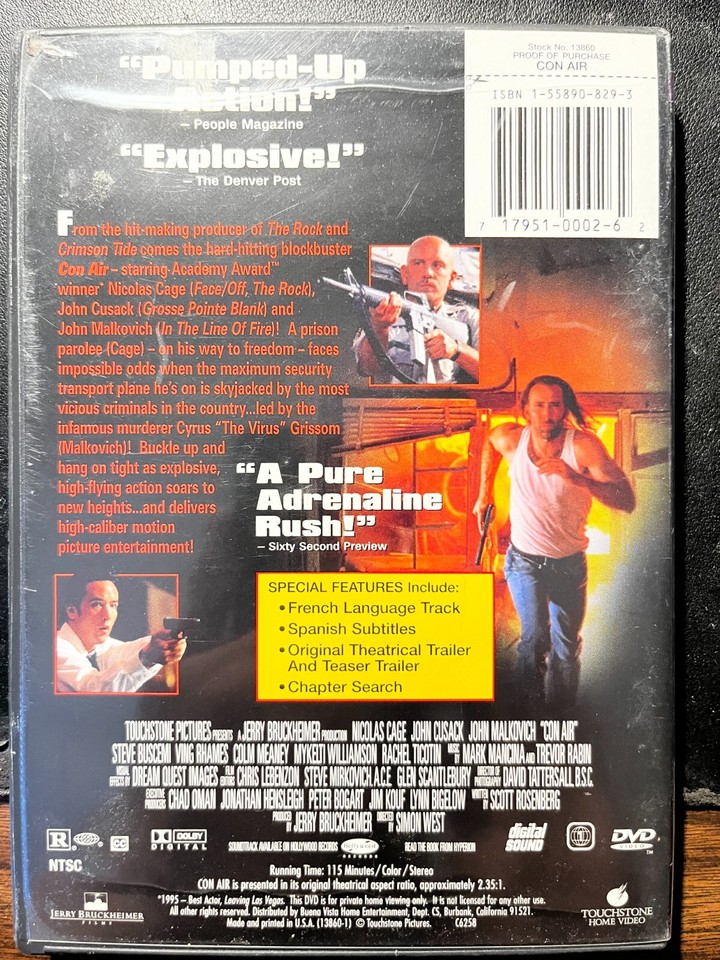 Con Air Widescreen Edition Nicholas Cage, John Cusack, John Malkovich ...