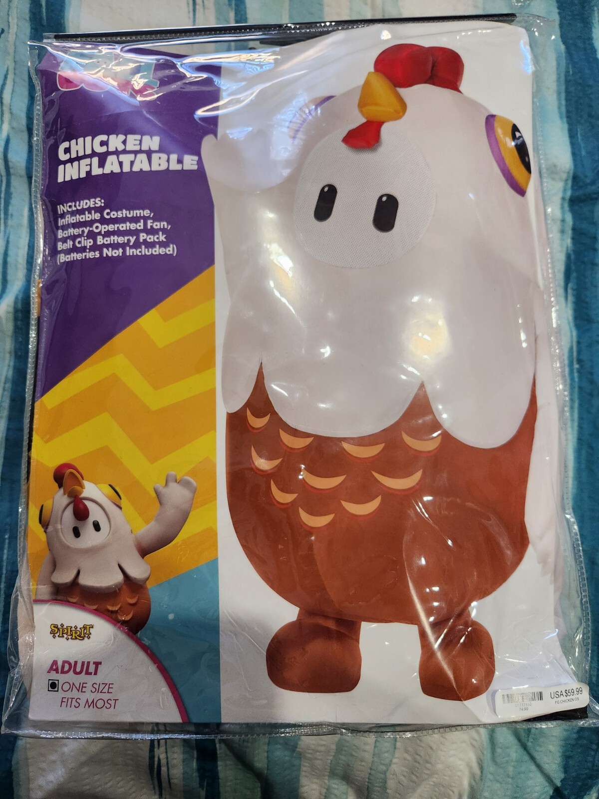 Fall Guys Chicken Inflatable Costume Adult Size - Gem