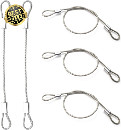 5 Pack Stainless Steel Cable with Loops 2mm x 12" Vinyl Coated Security Wire | eBay Australia