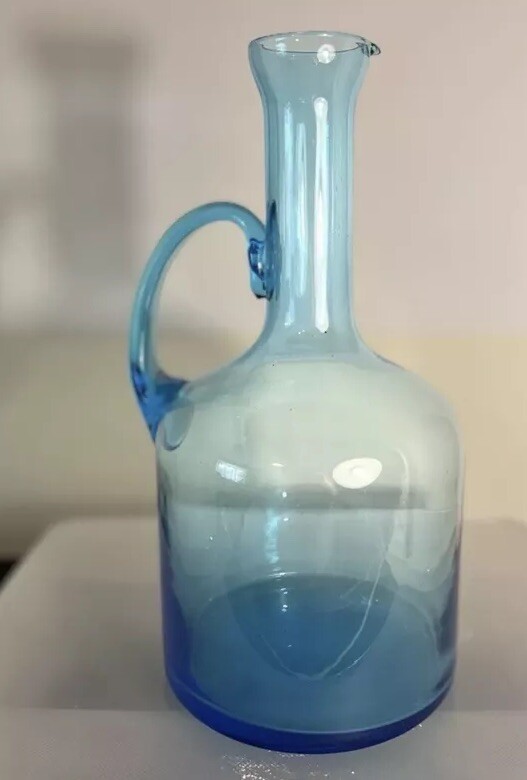 Glass Jug Finger Loop 1 Gallon in Translucent Blue | eBay