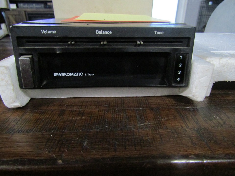VINTAGE SPARKOMATIC SS100 UNDER DASH 8 TRACK CAR STEREO | eBay