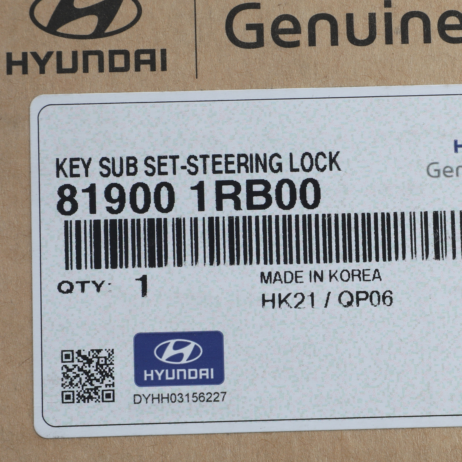 OEM NEW HYUNDAI 12-17 Accent Ingition Key And Lock Cylinder Assembly ...