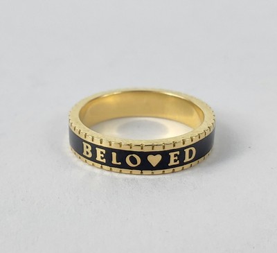 Beloved Fine Jewelry 18k Yellow Gold Grandma Love Enamel 4mm Band Ring ...