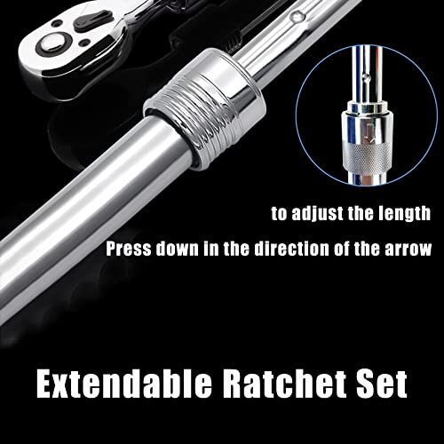 3 Piece Extendable Ratchet Set 1/4” 3/8” 1/2” Drive 72tooth Ratchet ...
