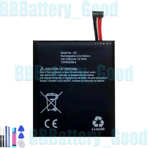 New Battery S2 (6 pins) 5200mAh for Ring Video Doorbell 2nd Gen (6 ...