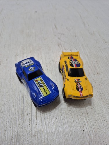 Lot of 2 Slot Cars Yellow/Blue Unknown Maker/Year Corvette/Muscle Cars ...