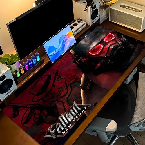 15.7x35.4 inch Fallout New Vegas Themed Gaming Desk Mat with Iconic Red ...