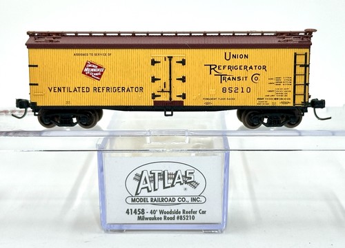 Atlas N Scale Milwaukee Road 40' Woodside Reefer Union R.T. #85210 ...