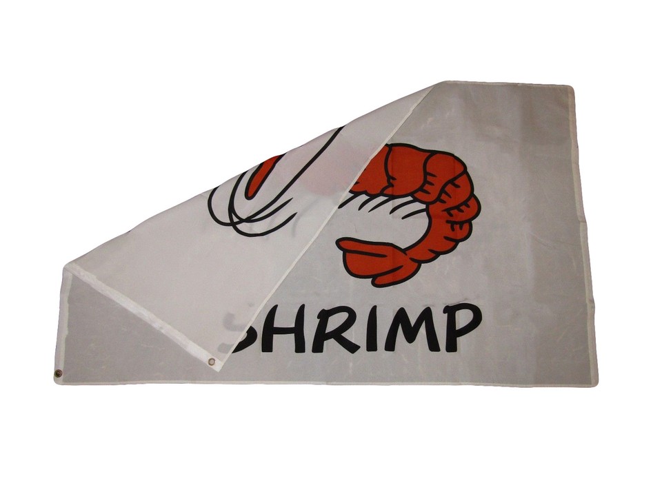 3x5 Advertising White Shrimp Seafood Flag 3'x5' Grommets Premium ...