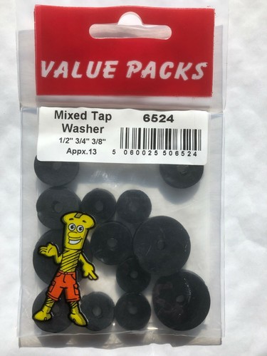 Assorted Tap Washers 5x 1/2" 5x 3/4" 3x 3/8" Replacement Bath/Sink ...