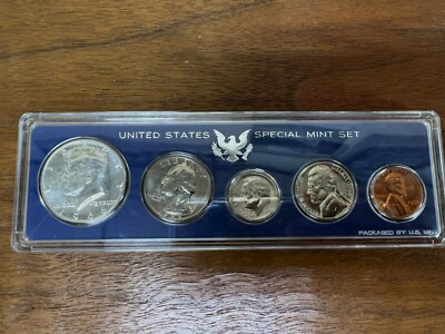 1966 SMS Set Original Box 40% Silver Kennedy US Special Mint Set 5 ...